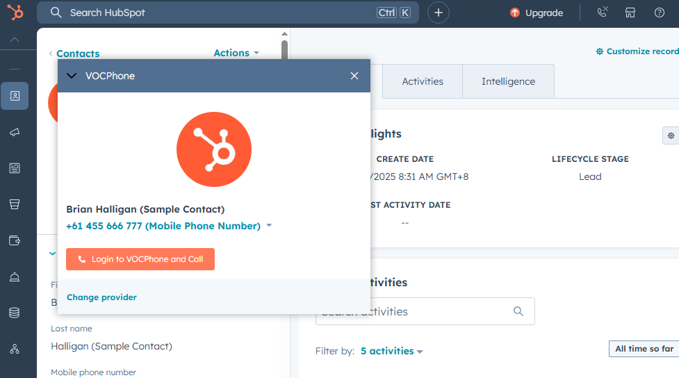 HubSpot Integration | Voice Over Cloud Wiki