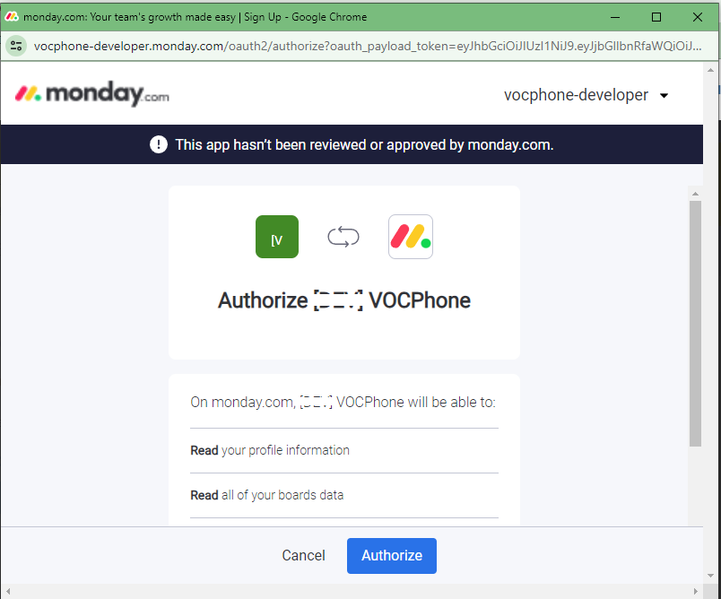 Monday Integration | Voice Over Cloud Wiki