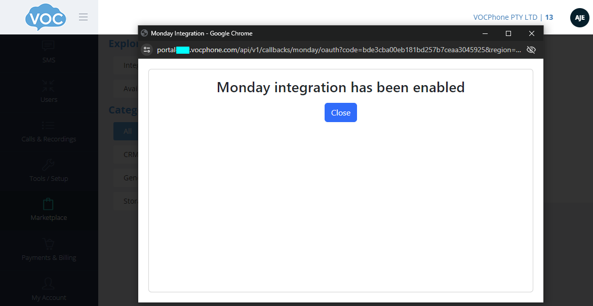 Monday Integration | Voice Over Cloud Wiki